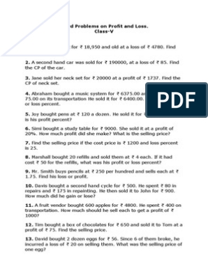 Profit And Loss Worksheet Pdf - Free Printable Worksheets